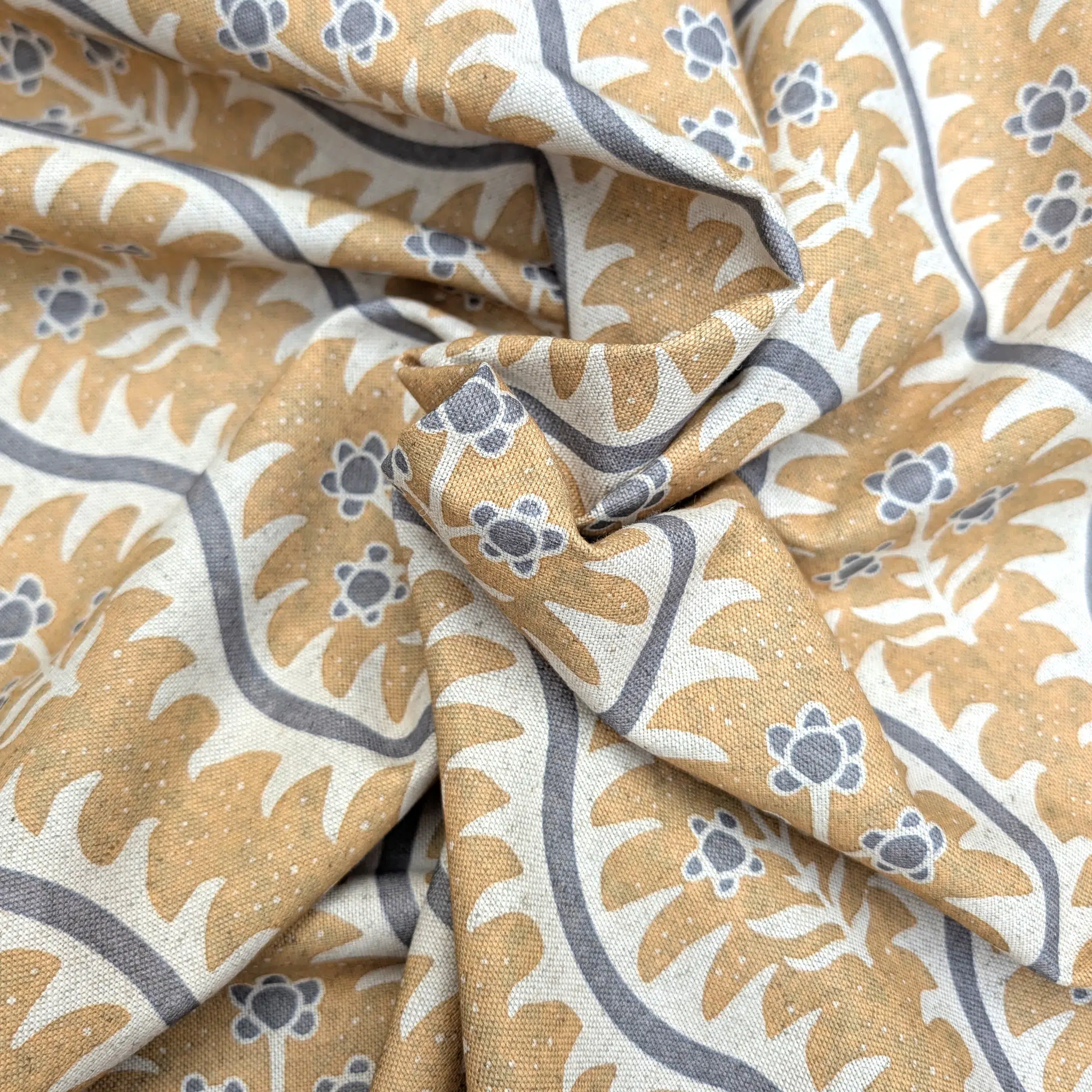 Marie Printed Fabric in Ochre | County Fabrics - Made-to-Measure ...